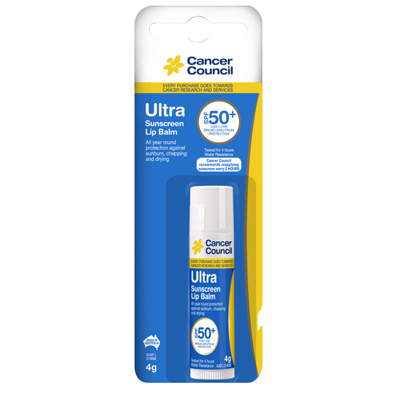 CANCER COUNCIL SPF50+ Ultra Lip Balm 4g (Box of 48)